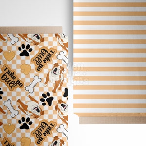 Bulldog & Stripes - Puppy, Cute Dogs, Seamless Digital Design, Two ...