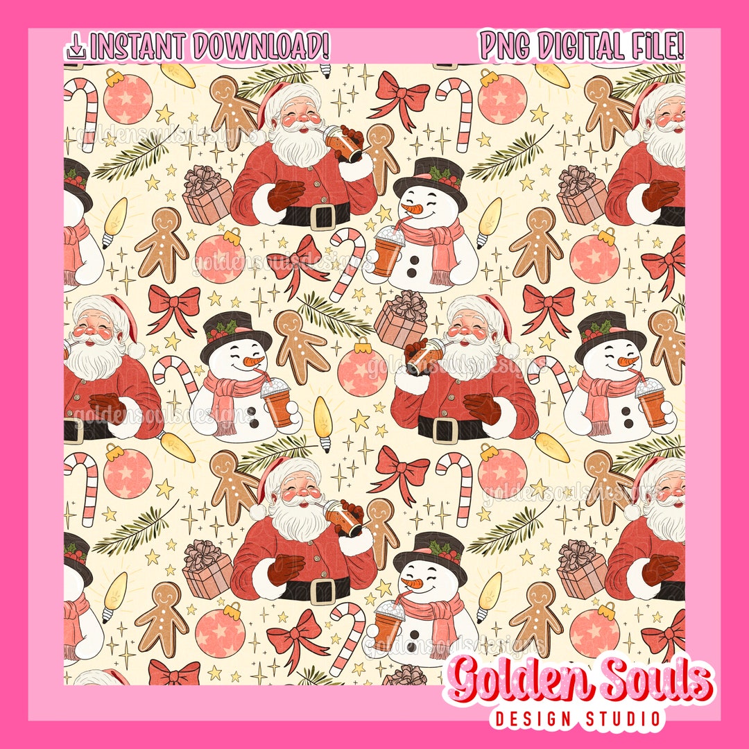 Christmas Cheer + Plaid - Cute, Winter, Seamless, Digital Design, Two ...