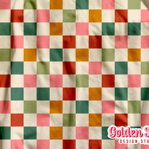 Boho Western + Chex - Cute, Rainbow, Seamless, Digital Design, Pattern ...