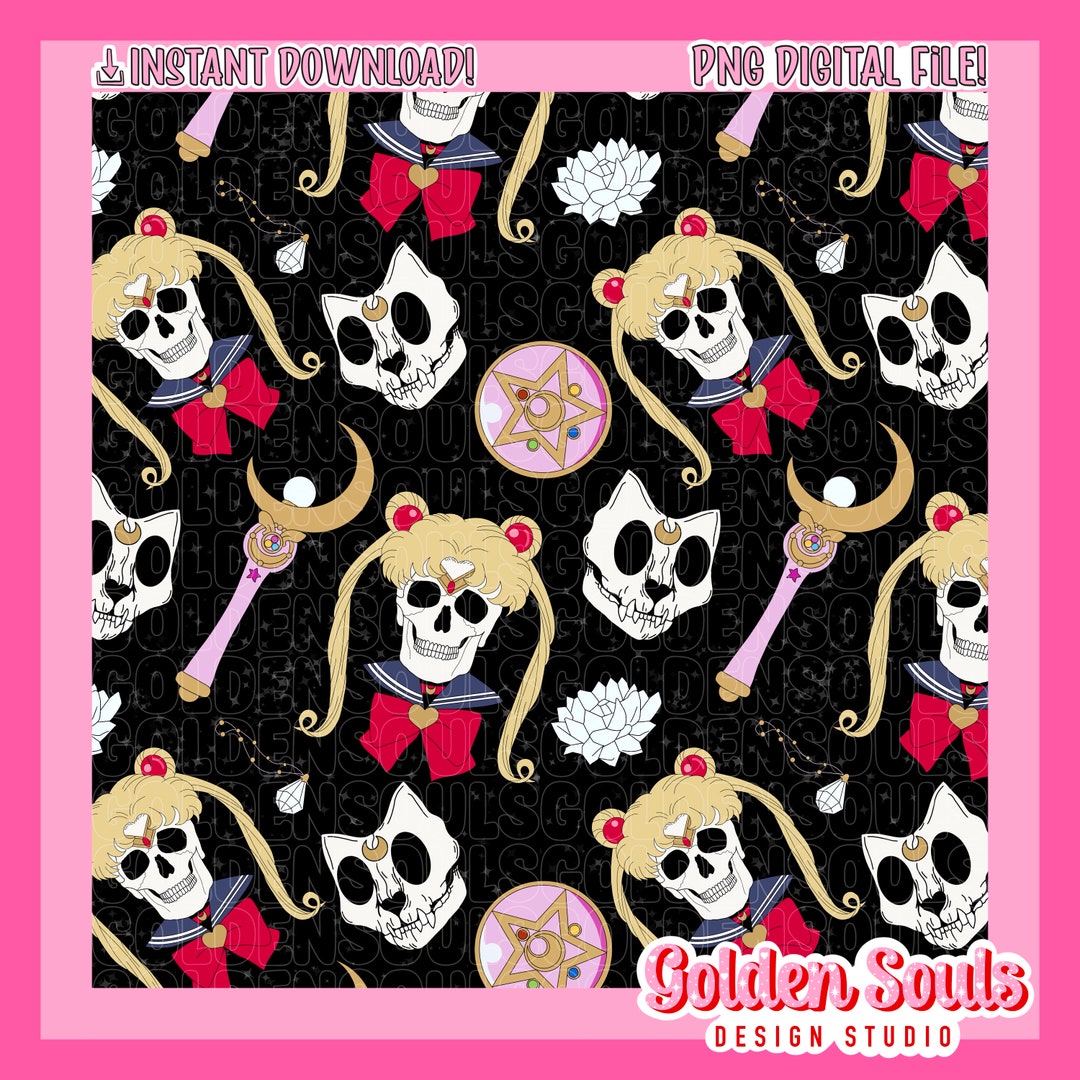 Luna + Stripes - Skeleton, Skull, Seamless, Digital Design, Fabric ...