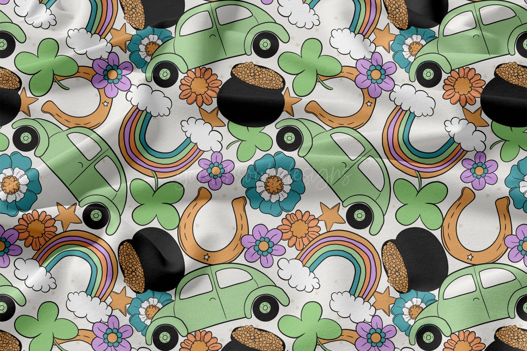 Punchy Luck & Stripes - Cute St Patricks Spring Seamless Digital Design ...