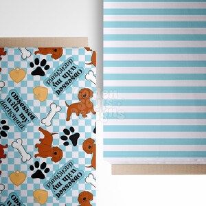 Dachshund & Stripes - Puppy, Wiener, Cute Dogs, Seamless Digital Design ...