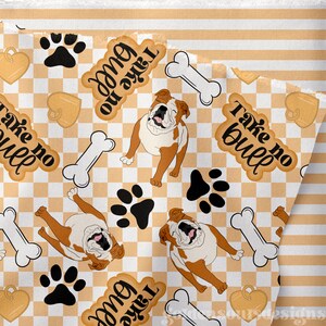 Bulldog & Stripes - Puppy, Cute Dogs, Seamless Digital Design, Two ...