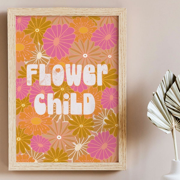 Vintage Flower Child Poster - Etsy
