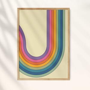 Rainbow Wall Print, Set of 2, 70s Home Decor, 70s Decor, Groovy Poster ...