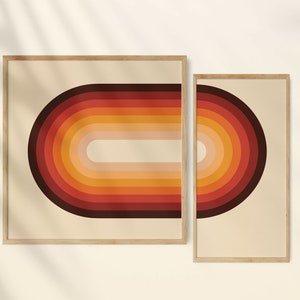 70s Set of 2 Wall Art, 70s Groovy Print, Burnt Orange Poster, 70s Decor ...