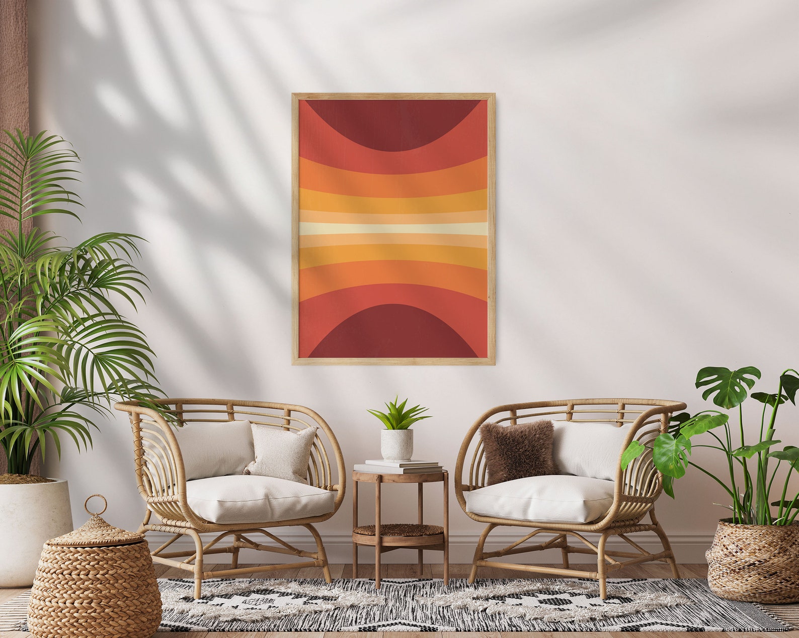 70s Groovy Print, Burnt Orange Poster, 70s Set of 3 Wall Art, 70s Decor ...
