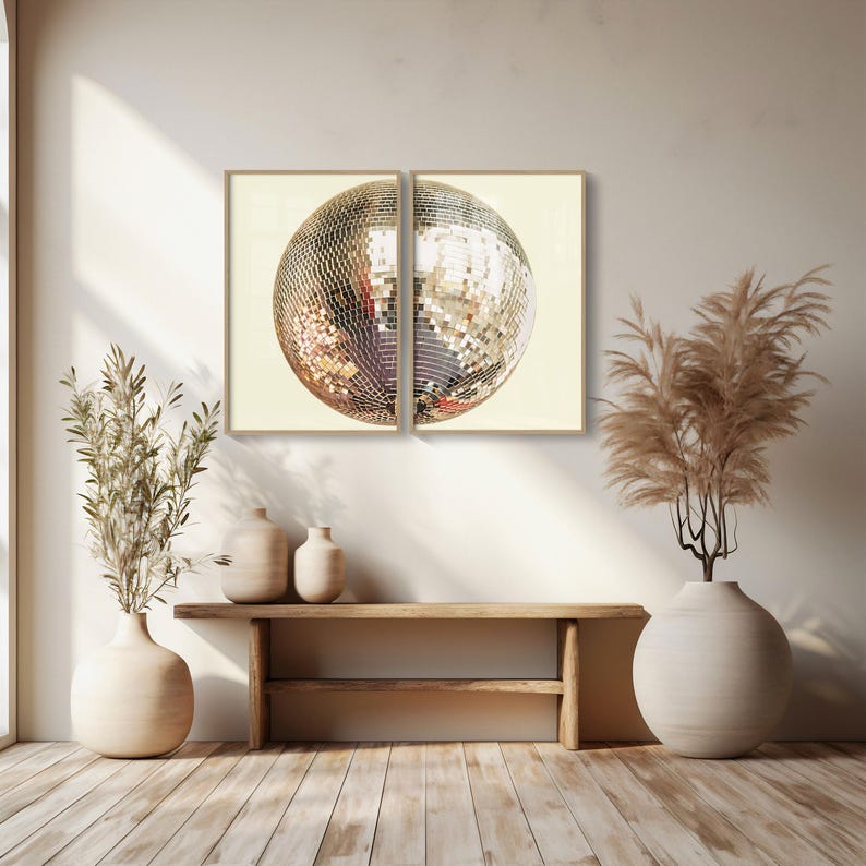 Golden Disco Ball, Set of 2, Y2K Room Decor, Disco Ball Decor, Trendy ...