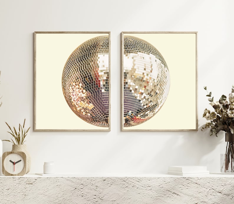 Golden Disco Ball, Set of 2, Y2K Room Decor, Disco Ball Decor, Trendy ...