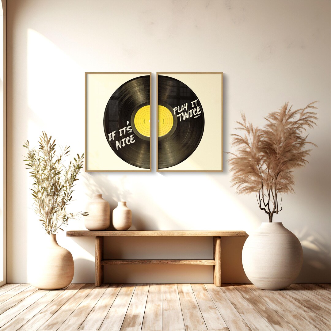 Vinyl Record Print, Set of 2, Y2K Room Decor, Vinyl Art, Dopamine Decor ...