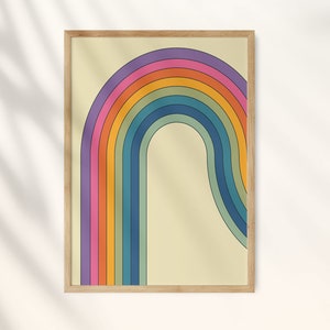 Rainbow Wall Print, Set of 2, 70s Home Decor, 70s Decor, Groovy Poster ...