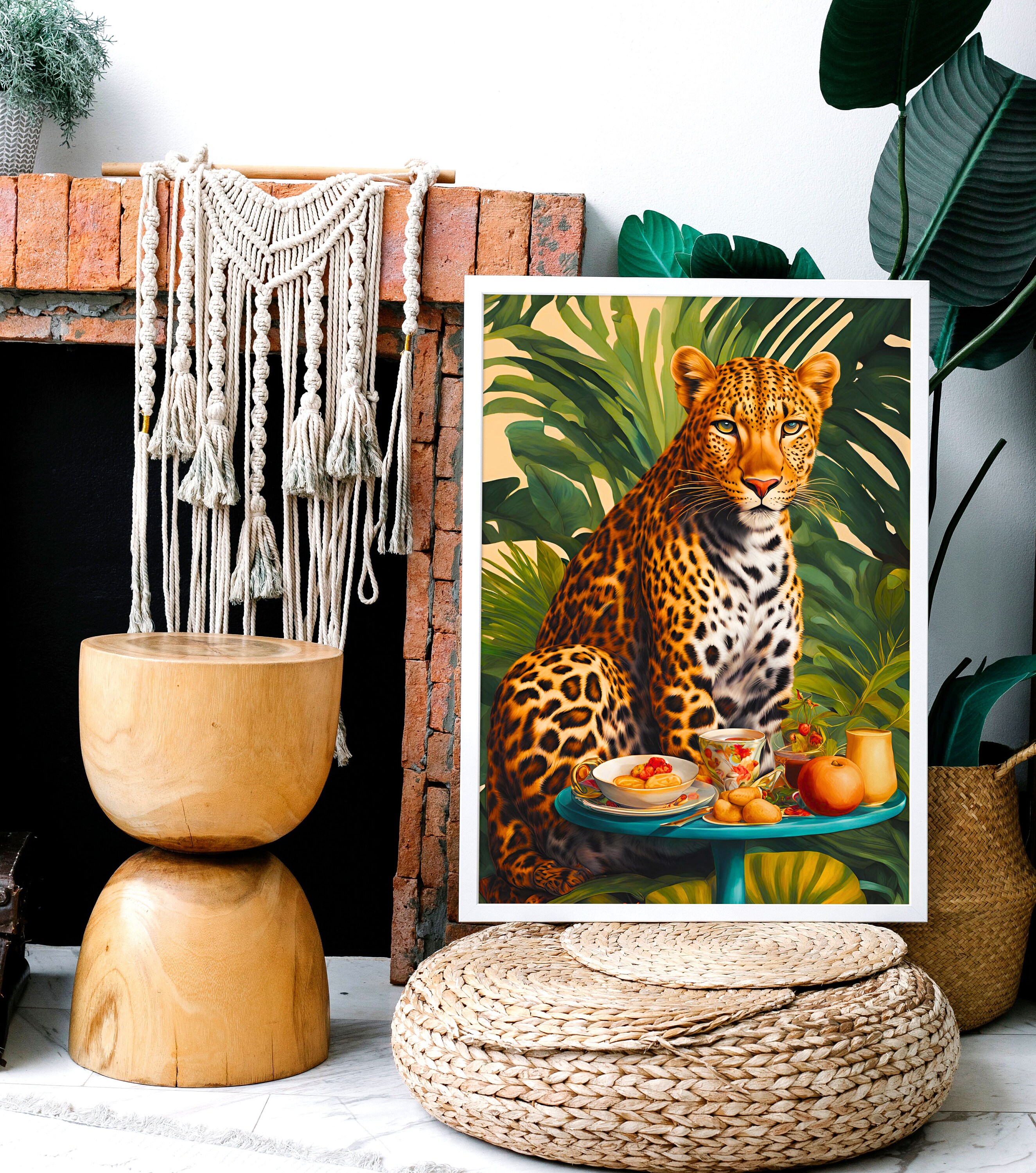 Vintage Leopard Portrait Print: Trendy Maximalist Wall Art - Etsy