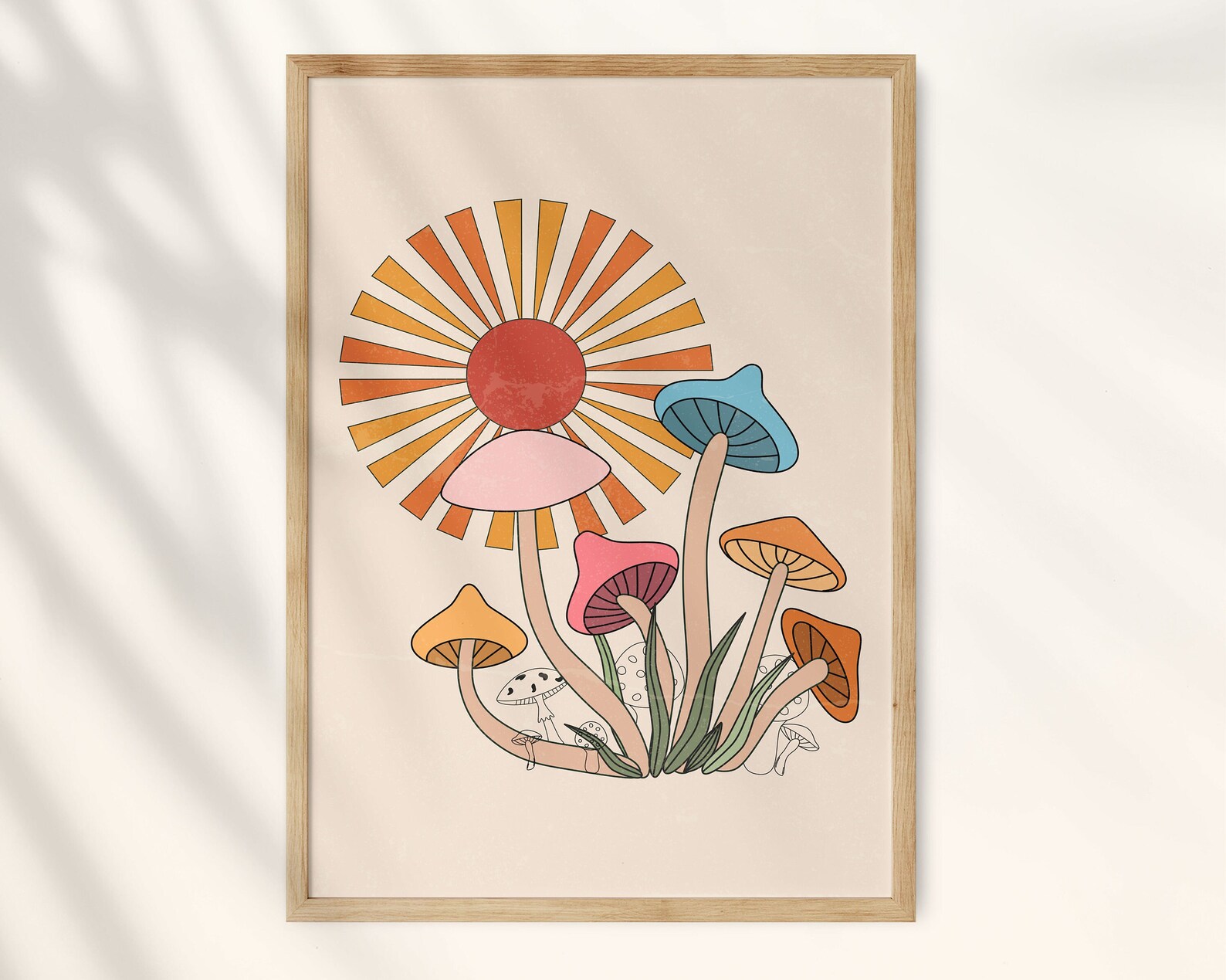 Mushroom Art 70s Wall Art Retro 70s Home Decor Mushroom - Etsy