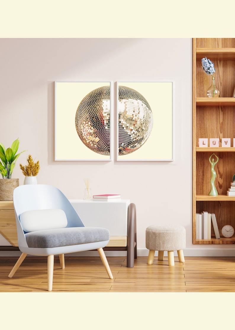 Golden Disco Ball, Set of 2, Y2K Room Decor, Disco Ball Decor, Trendy ...