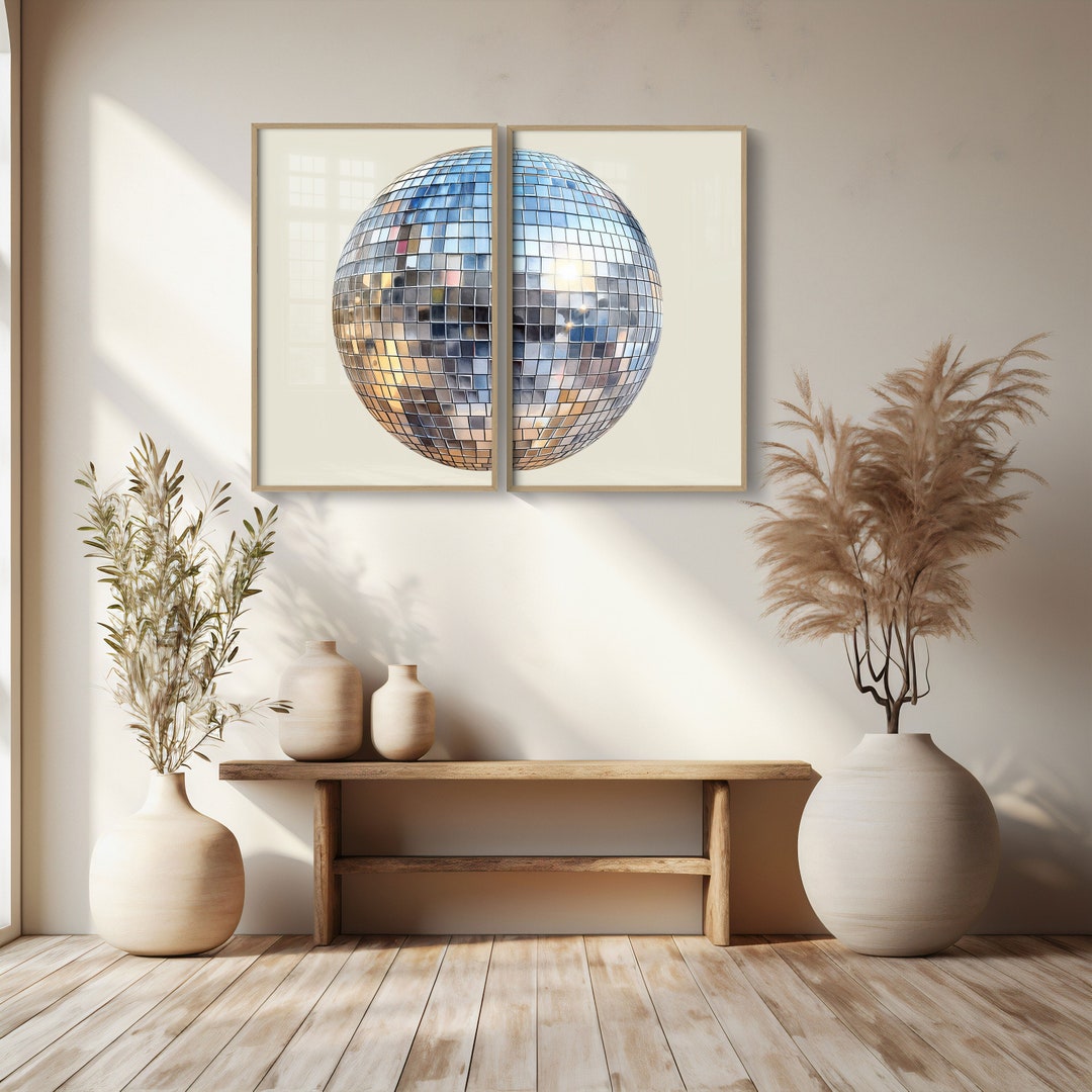 Set of 2, Y2K Room Decor, Disco Ball Print, Disco Ball Decor, Trendy ...