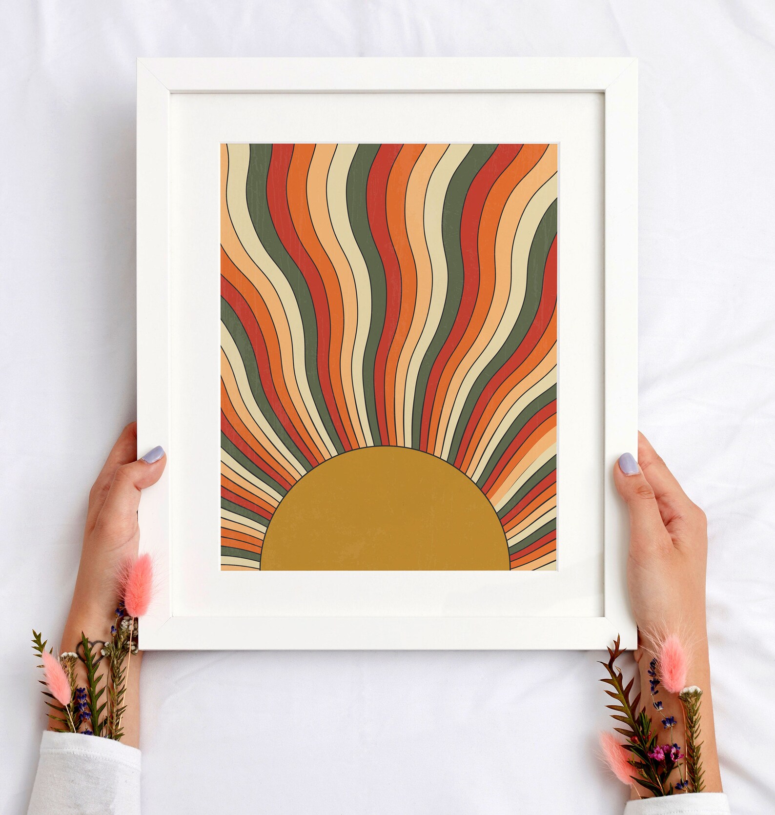 70s Sun Wall Art Set: Retro Terracotta Decor (digital Download) - Etsy