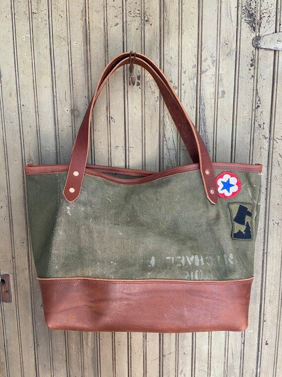 Vintage Military Tote Bag Made From US Army Duffel Bag | Etsy