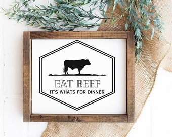 Eat Beef Western Farmhouse Style Sign - Etsy