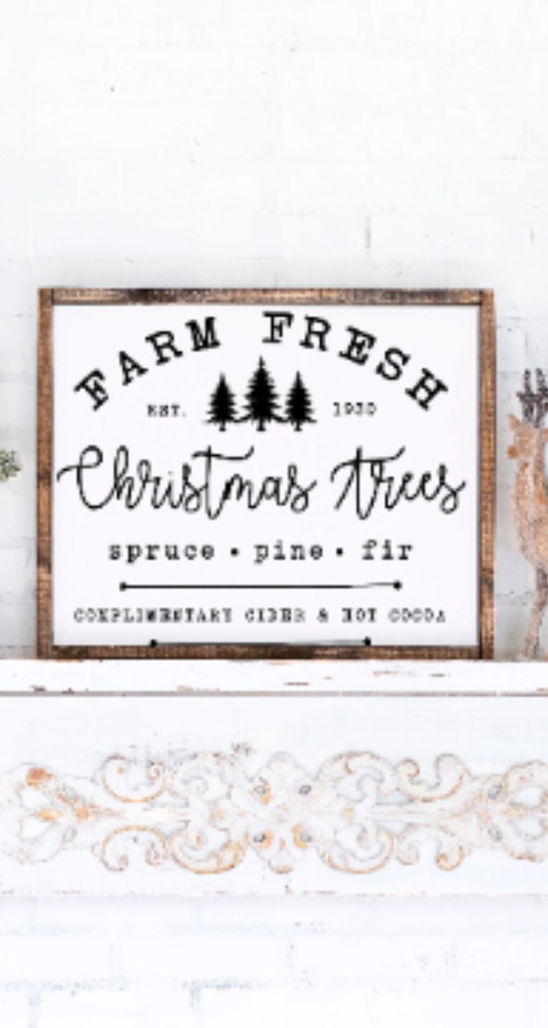 Farm Fresh Christmas Trees Wall Decor Farmhouse Christmas - Etsy