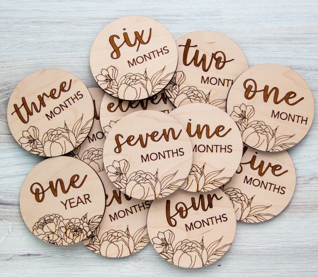 Floral Monthly Milestone Marker Flower Milestone Tags Floral Newborn ...