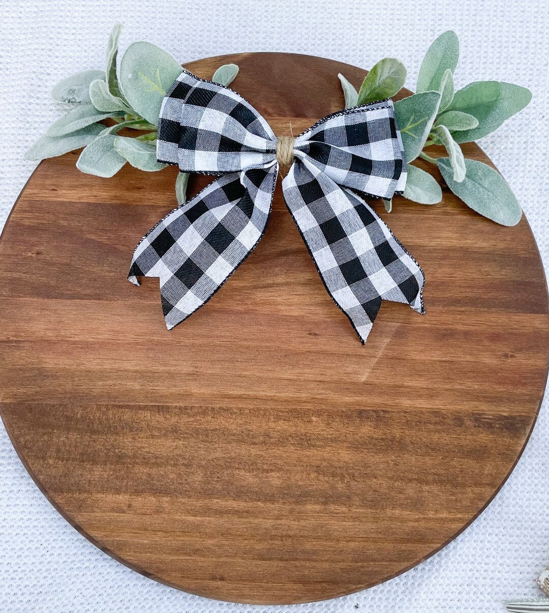 Pre Made Bow For Wreath Bow For Diy Crafts Black And White Bow Twine Farmhouse Style Bow Rustic