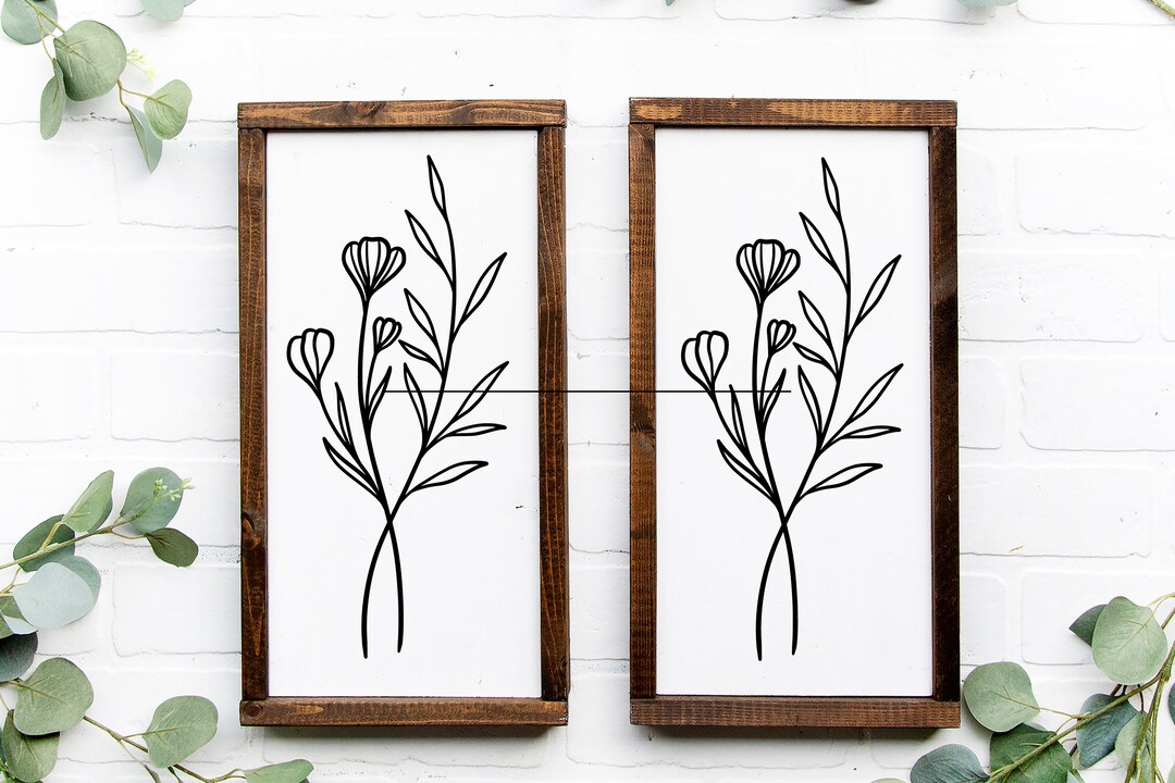 3D Floral Wood Sign Floral Framed Wood Sign Floral Spring Sign Boho ...