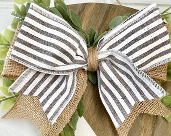 Pre Made Burlap Bow Rustic Home Decor Burlap Bow for DIY Crafts Pre ...