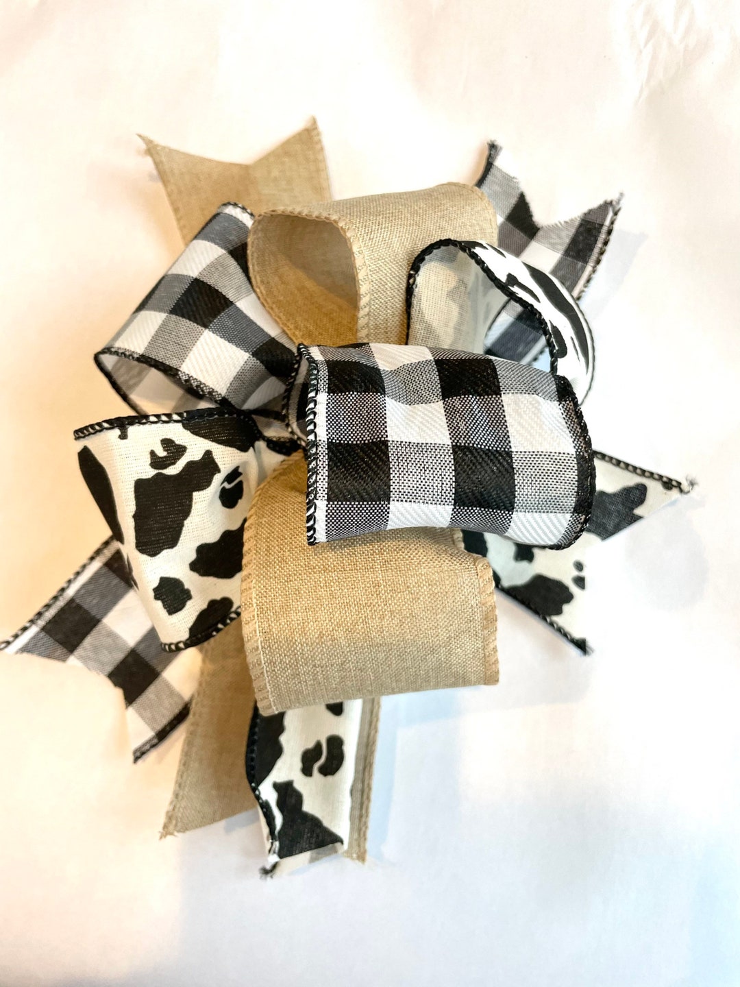 Pre Made Burlap Layered Bow for DIY Crafts Pre Made Bow for Wreath ...