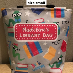 Personalized Library Bag, Kids Library Book Bag, Library Tote Bag ...