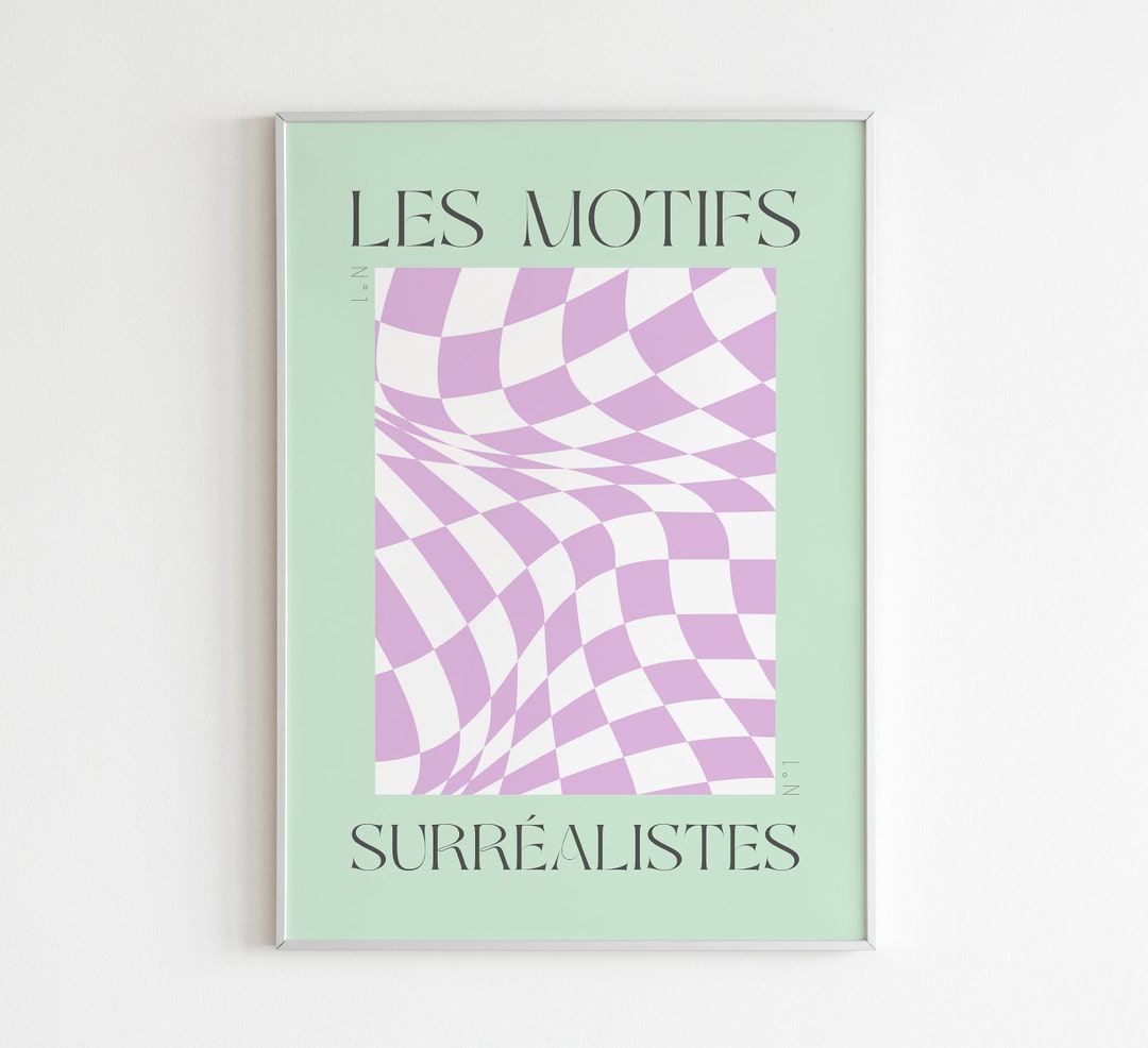 Funky Checkered Art Print: Retro Geometric Poster (digital Download) - Etsy