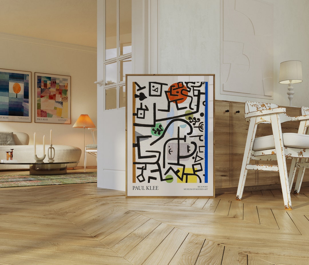 Paul Klee Line Art Poster, Rich Port, Eclectic Art Print, Vintage ...