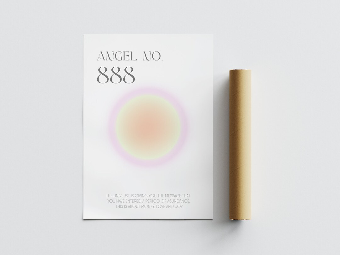 Angel Number 888 Art, Colorful Aesthetic Aura Poster, Aesthetic Room ...