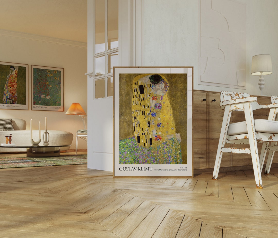 Gustav Klimt the Kiss Poster: Retro Romantic Art Print (digital ...