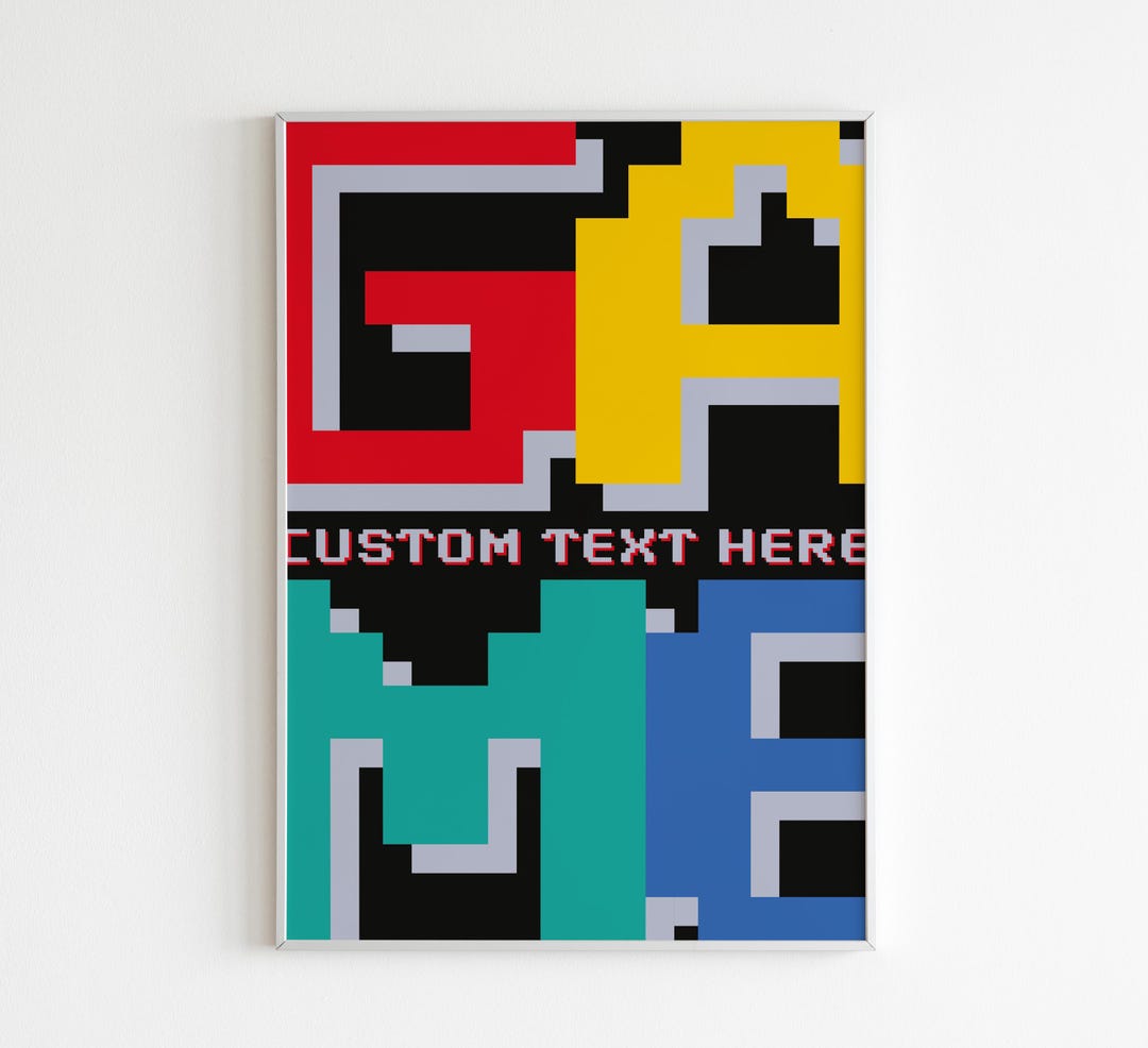 Custom Gamer Tag Pixel Art Print: Retro Gaming Room Decor (digital ...