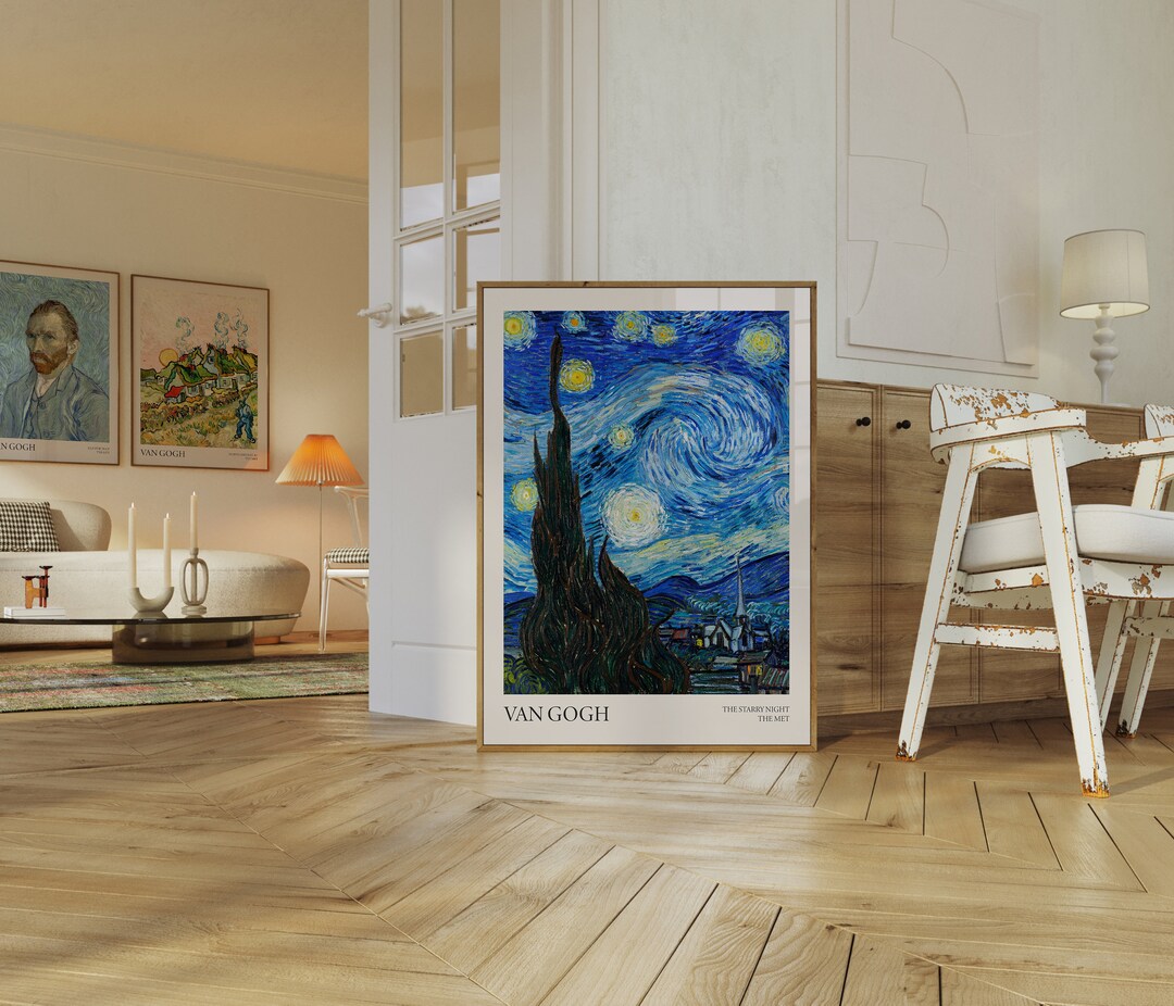 Van Gogh Starry Night Poster: Vintage Fine Art Print (digital Download ...