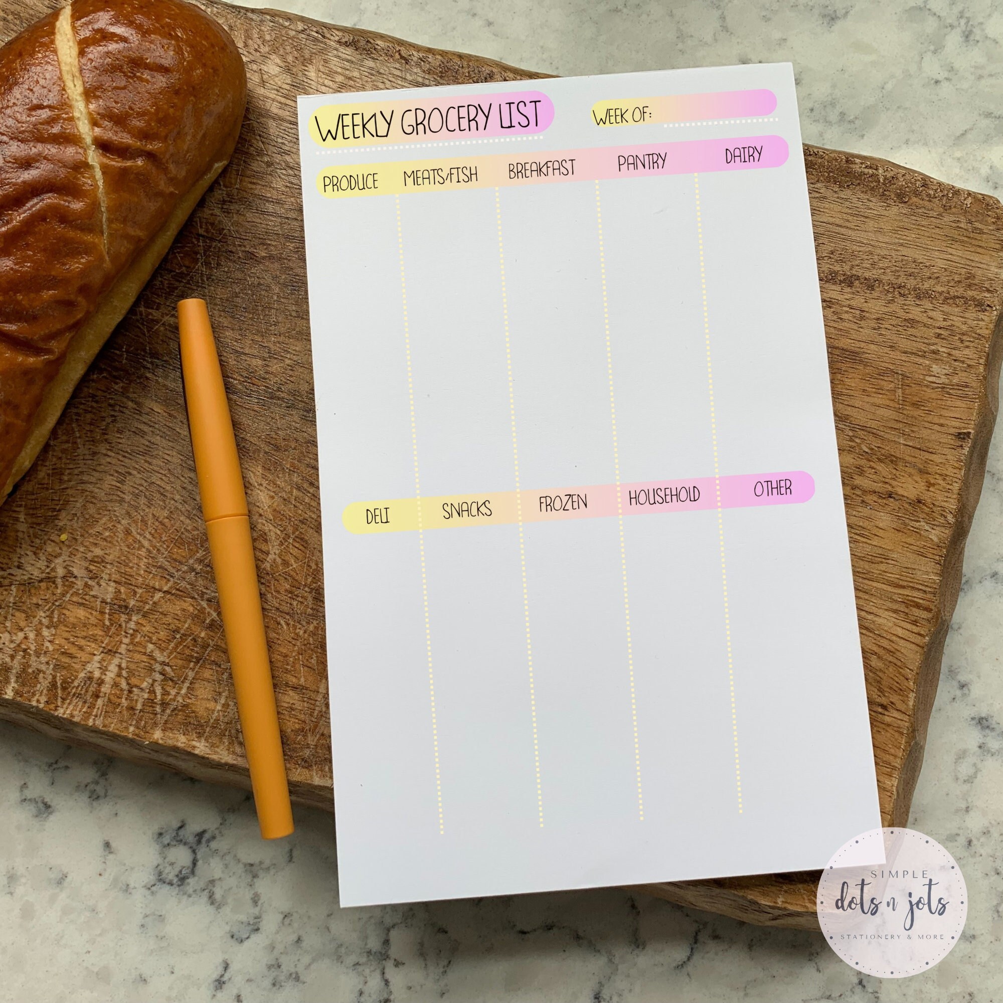 Grocery List Notepad, Custom Notepads, Organizational Notepads ...