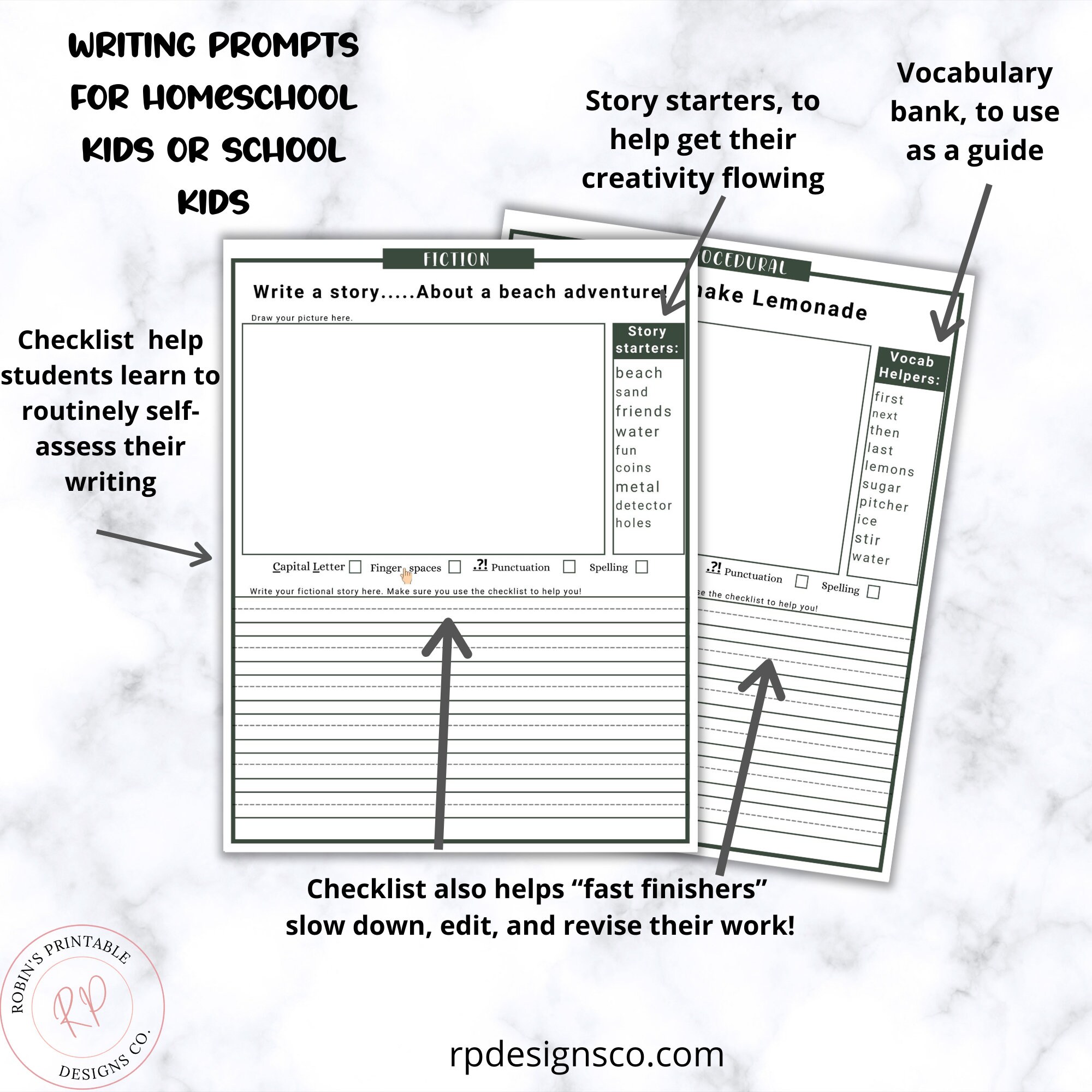 Writing Prompts for Kids, Homeschool, School Kids, PDF, Creative ...