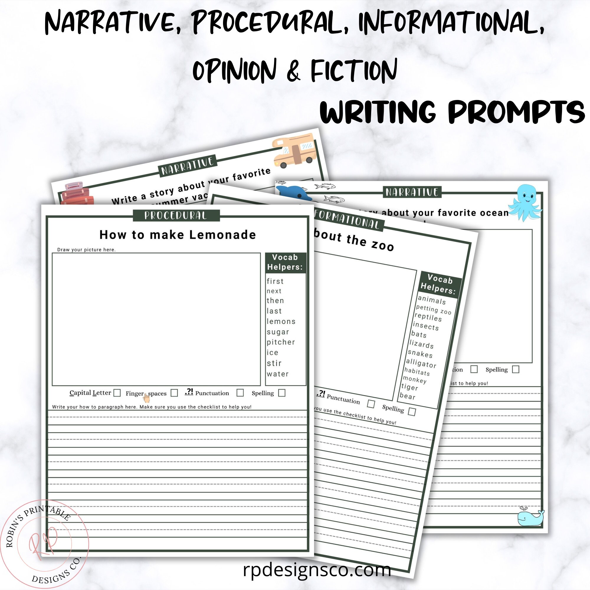 Writing Prompts for Kids, Homeschool, School Kids, PDF, Creative ...