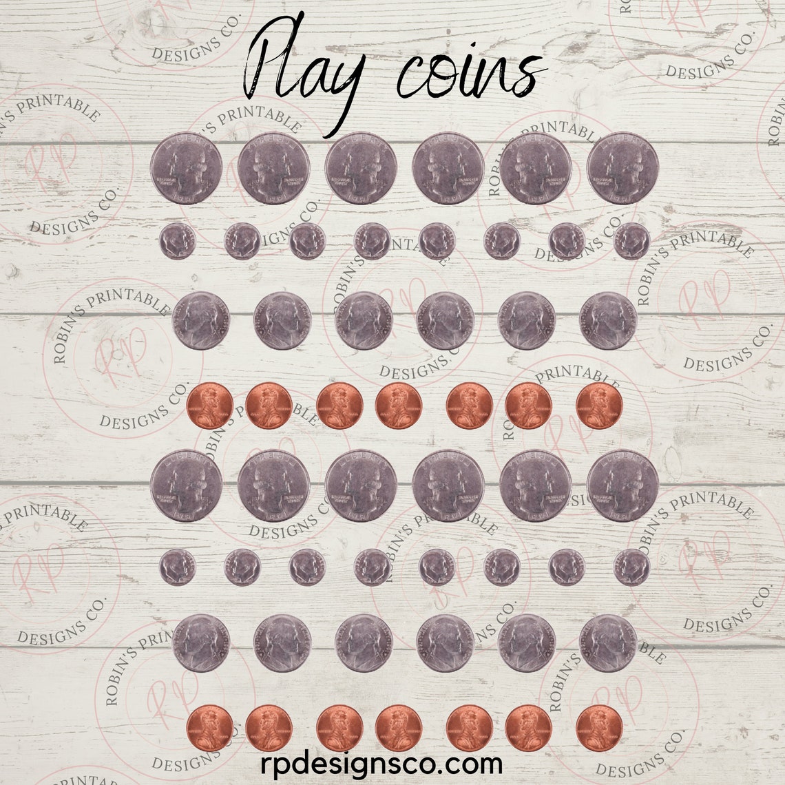 Printable Fake Pretend Money, Dollar Bills, Coins, Kids Pretend Play ...