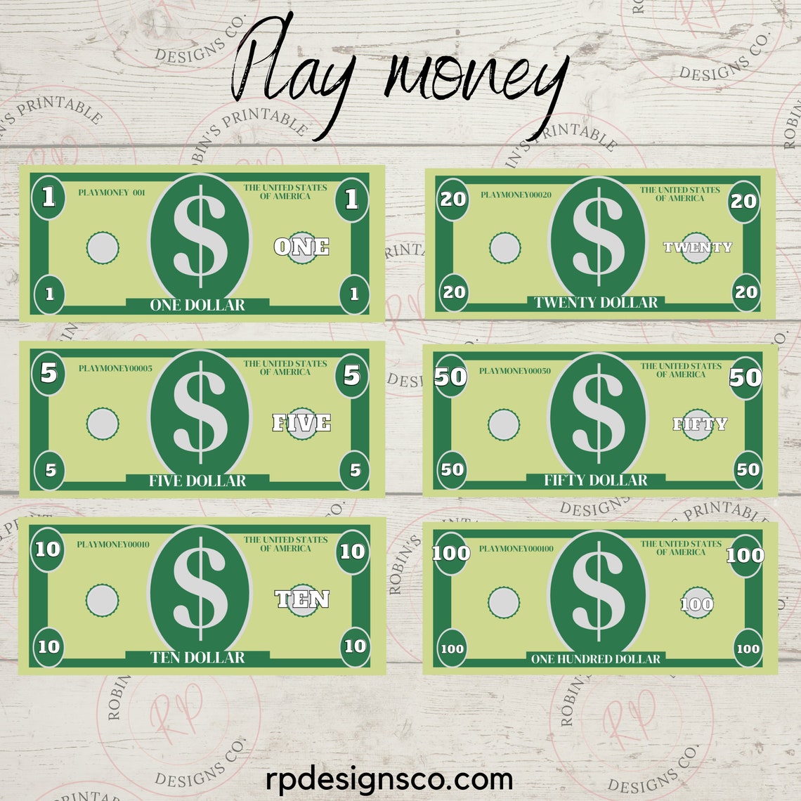Printable Fake Pretend Money Dollar Bills Coins Kids - Etsy Australia