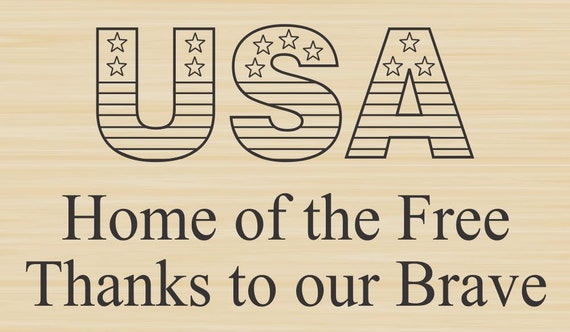 USA Thanks to our Brave Rubber Stamp | Etsy