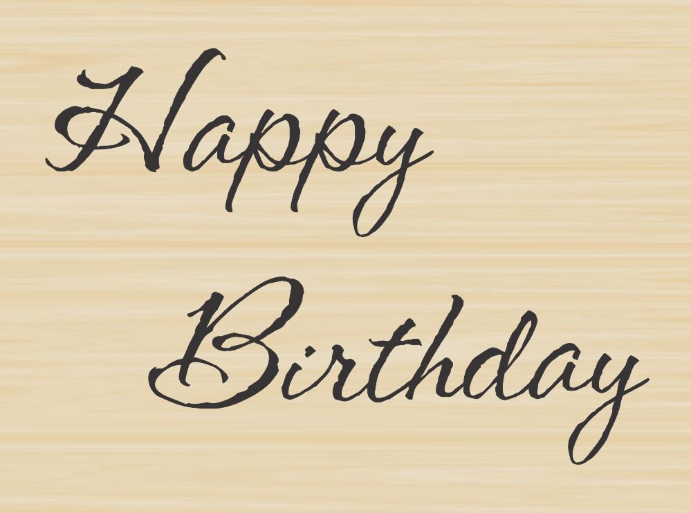 Small Script Happy Birthday Rubber Stamp - Etsy