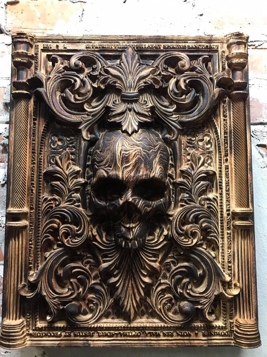 Decorative Natural Wood Carvings Skull Wood Sculpture Unique - Etsy