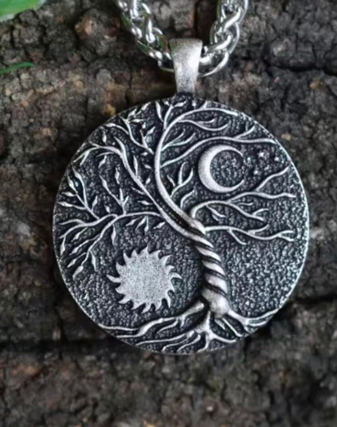 Sun Moon Tree of Life Pendant Necklace - Etsy UK