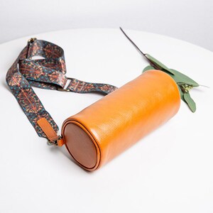 Leather Cylinder Bag, Leather Shoulder Bag, Leather Crossbody Bag for ...