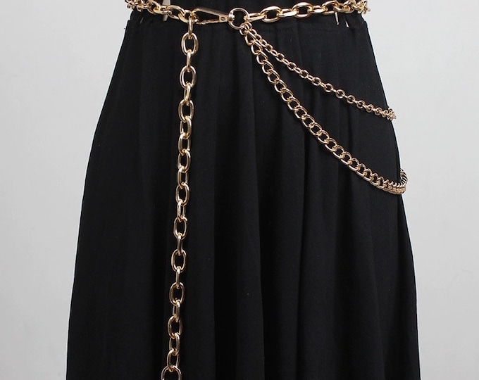 90s Gold Tone Metal Chain Belt Disk Belt Concho Belt Metal Link Belt ...