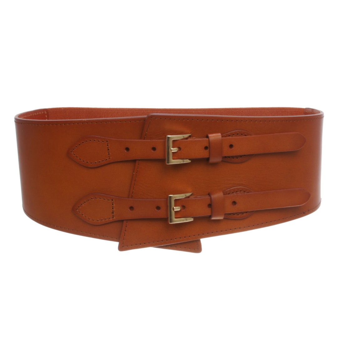 2 3/44 1/4 Wide High Waist Double Buckles Cowhide Full Grain Leather ...