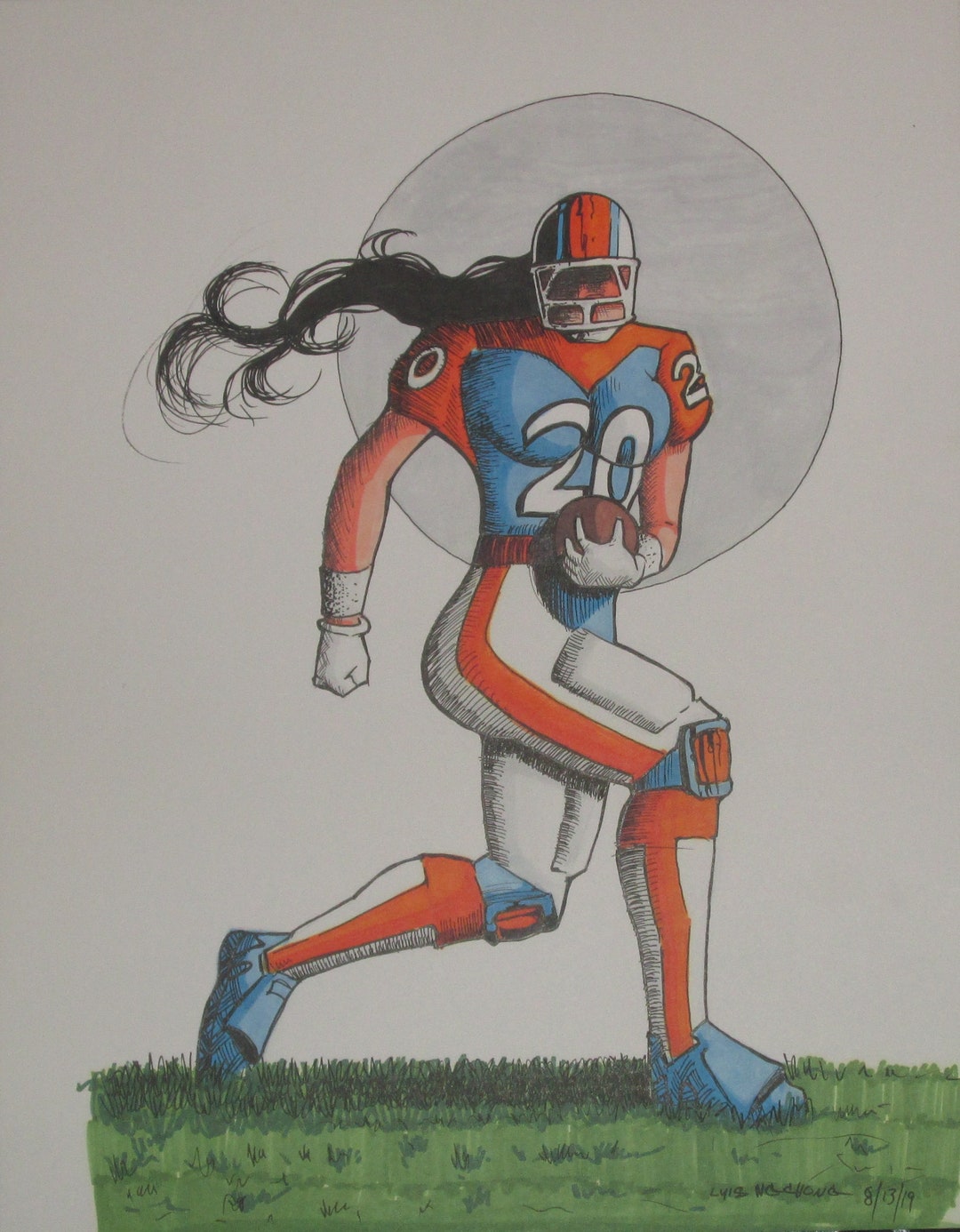 Football Art, Ink Drawing, Hand Drawn, Sports Art, for Football Fan ...