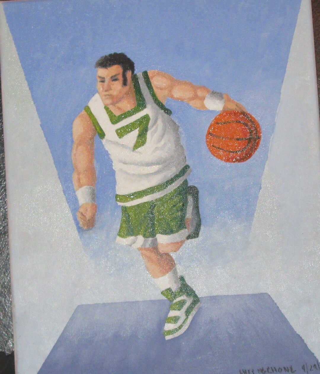 Basketball Player Original Oil Painting Sports Canvas Art - Etsy