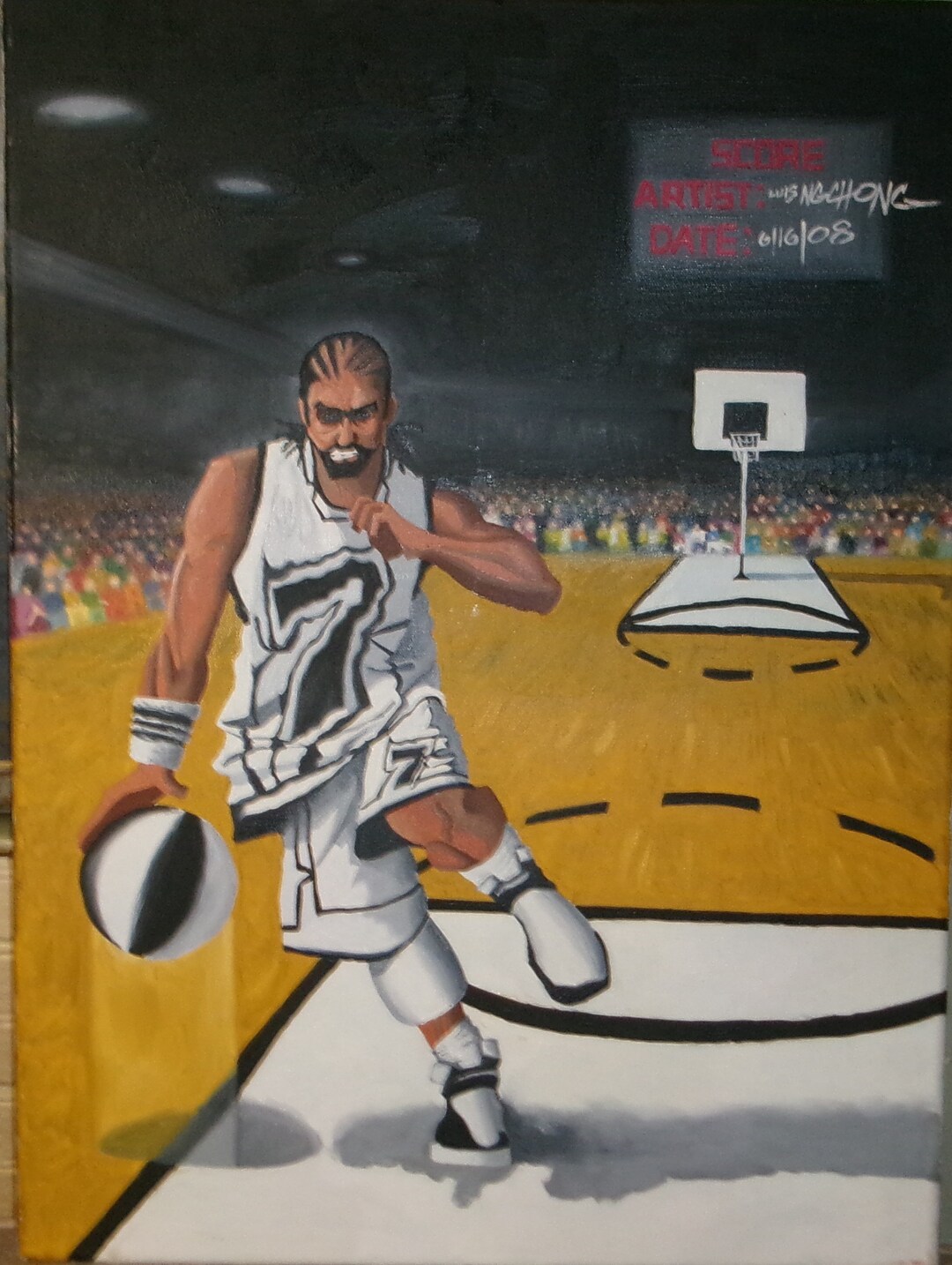 Unique Basketball Oil Painting, for Home Decor, a Slam Dunk, Art ...